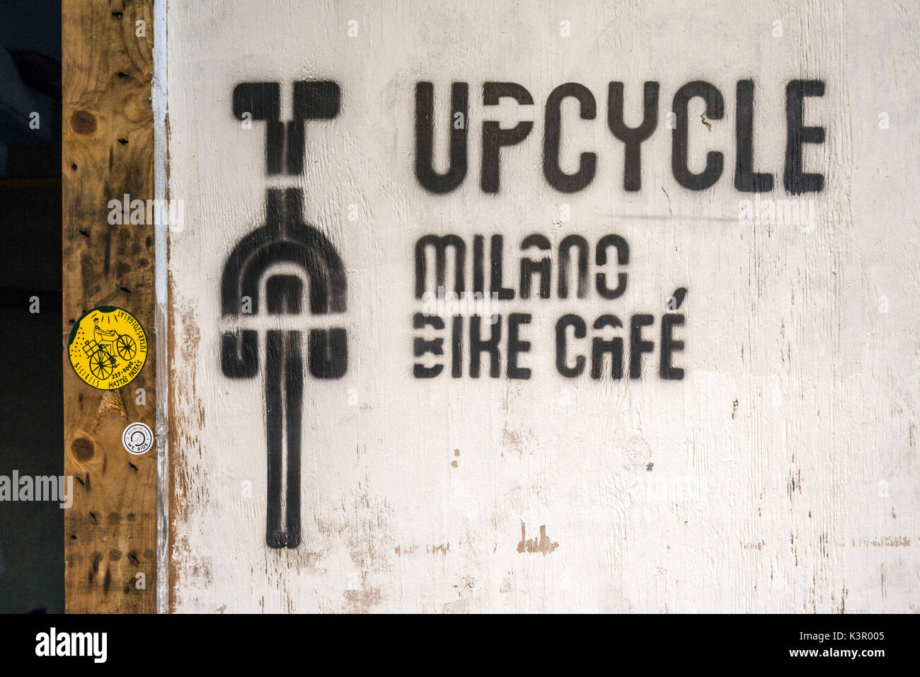 The Upcycle Bike Cafe Milan Lombardy Italy Europe Stock Photo - Alamy