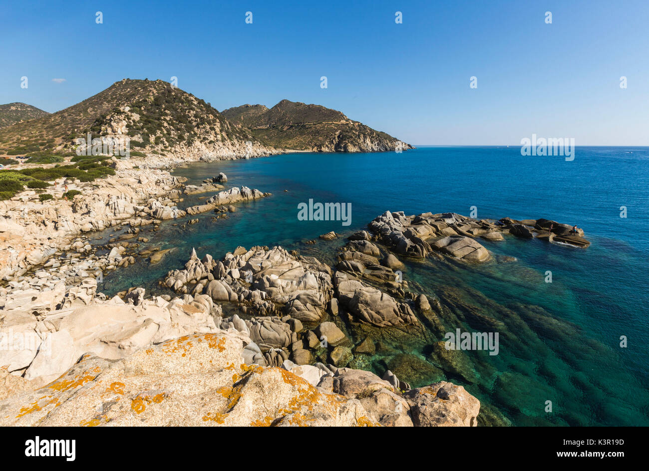 View of cliffs and headlands surrounding the turquoise sea Punta ...