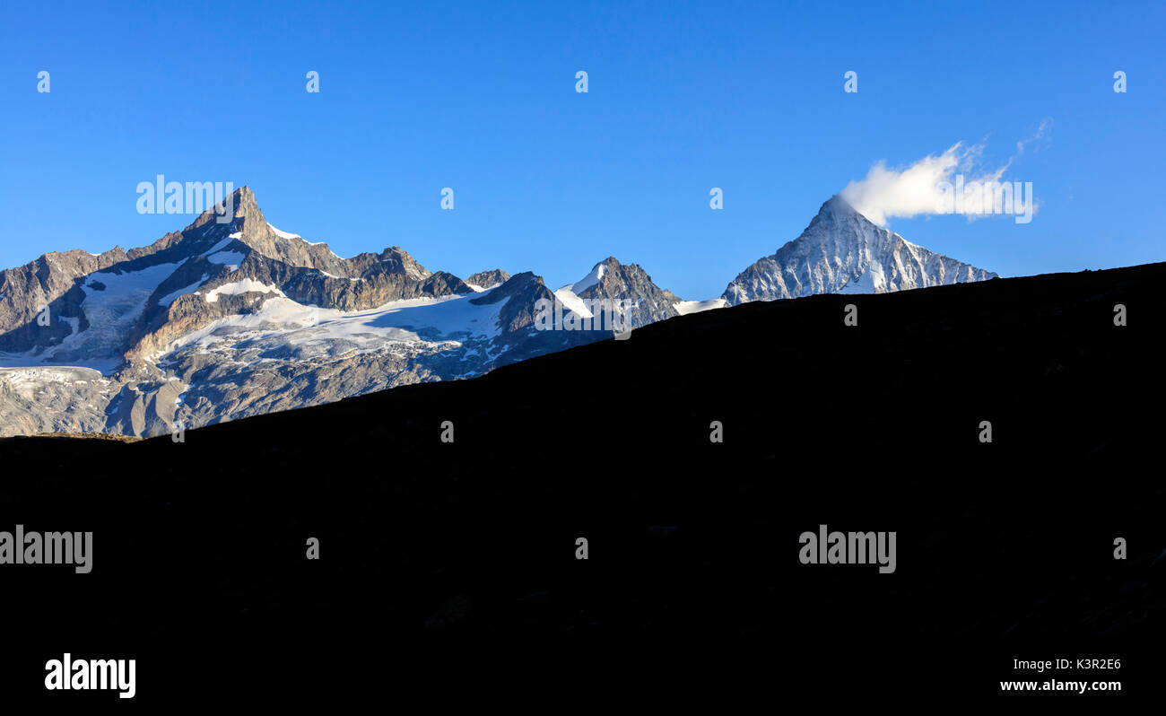 View of Zinalrothorn and Weisshorn Zermatt Canton of Valais Switzerland ...