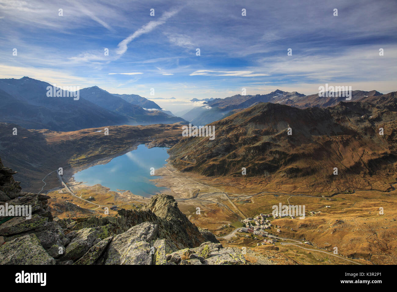 View of Lake Montespluga from Pizzo Della Casa Chiavenna Valley Spluga ...