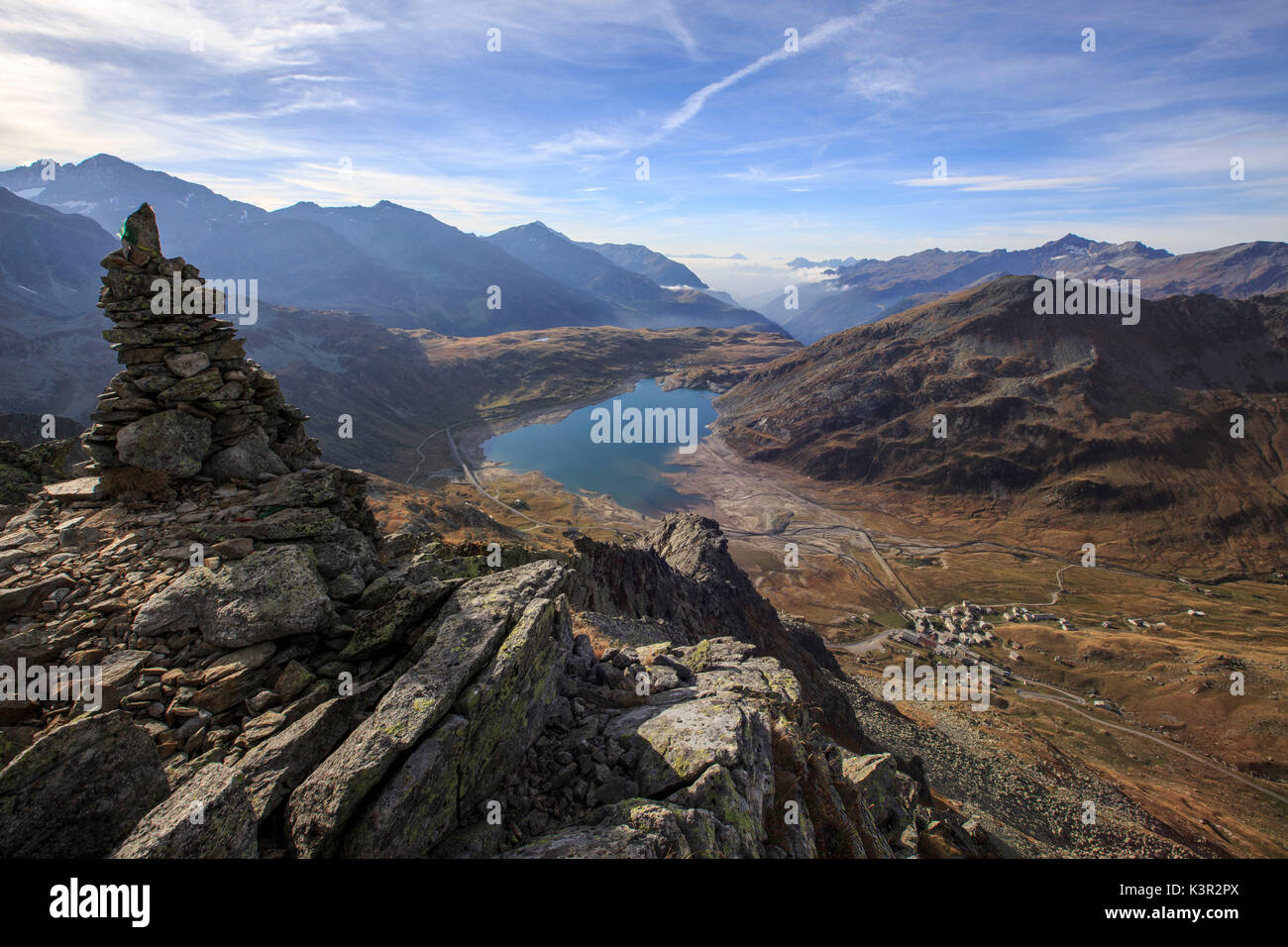 View of Lake Montespluga from Pizzo Della Casa Chiavenna Valley Spluga ...