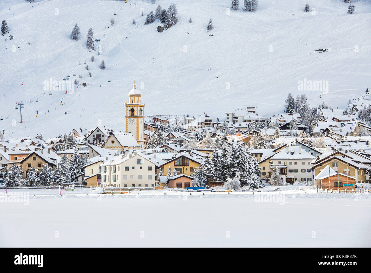 Celerina village in the snow hi-res stock photography and images - Alamy