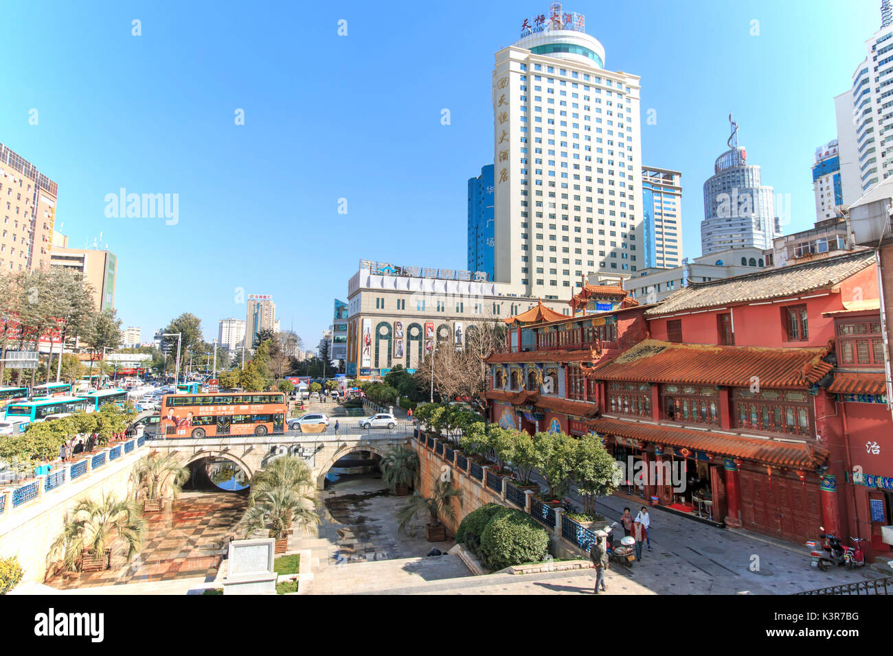 Buildings in the city center of Kunming in China Stock Photo: 157247988 ...