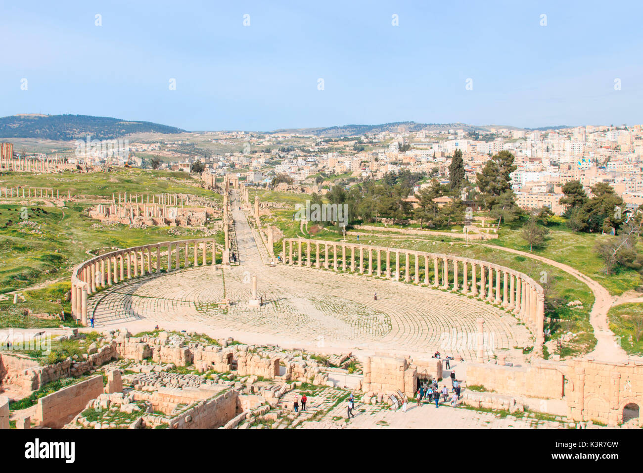 The greco roman city of gerasa in modern jordan hi-res stock ...