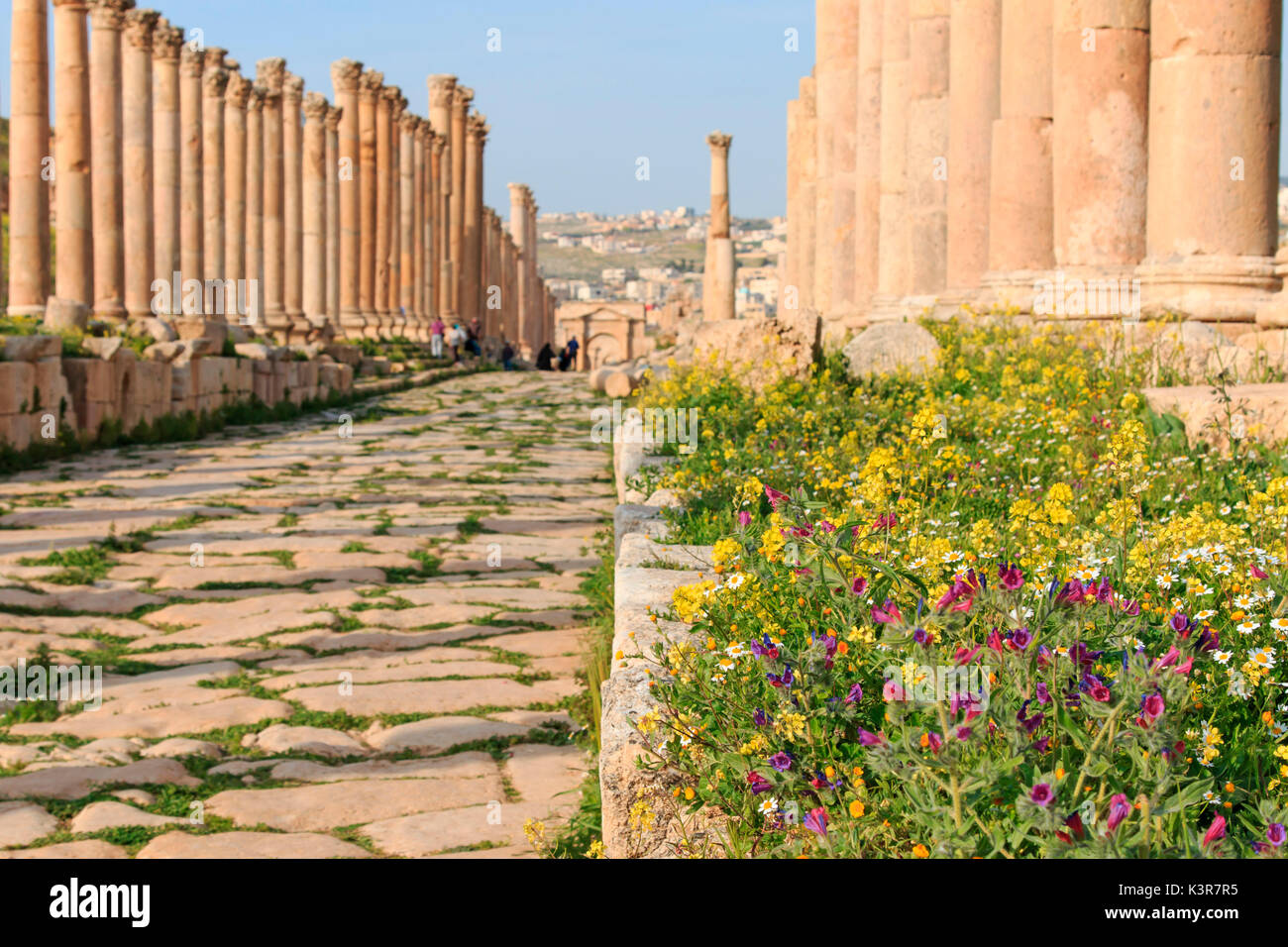 Ruins of the ancient Jerash, the Greco-Roman city of Gerasa in modern ...