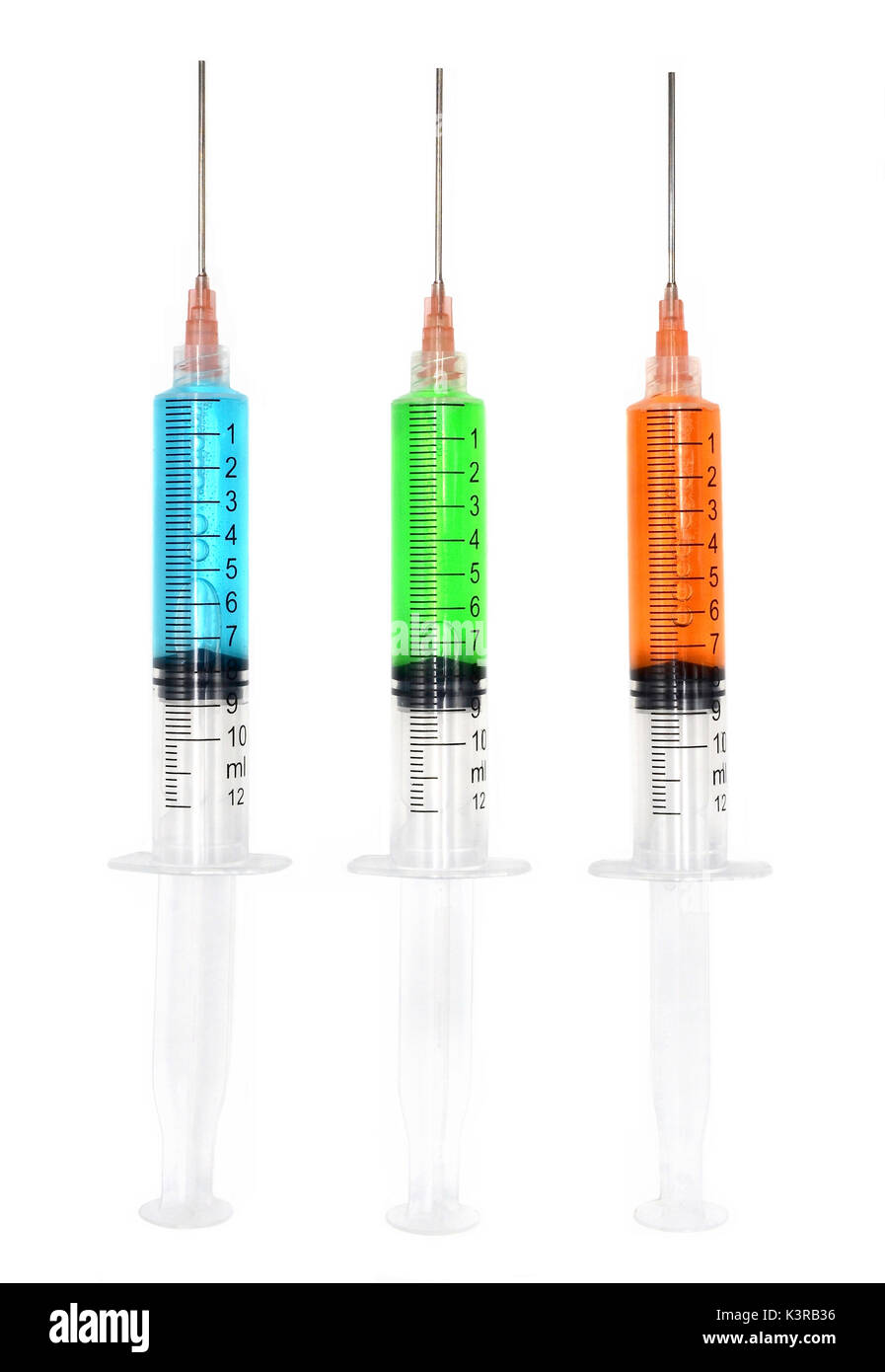 Syringe injection on white background Stock Photo - Alamy