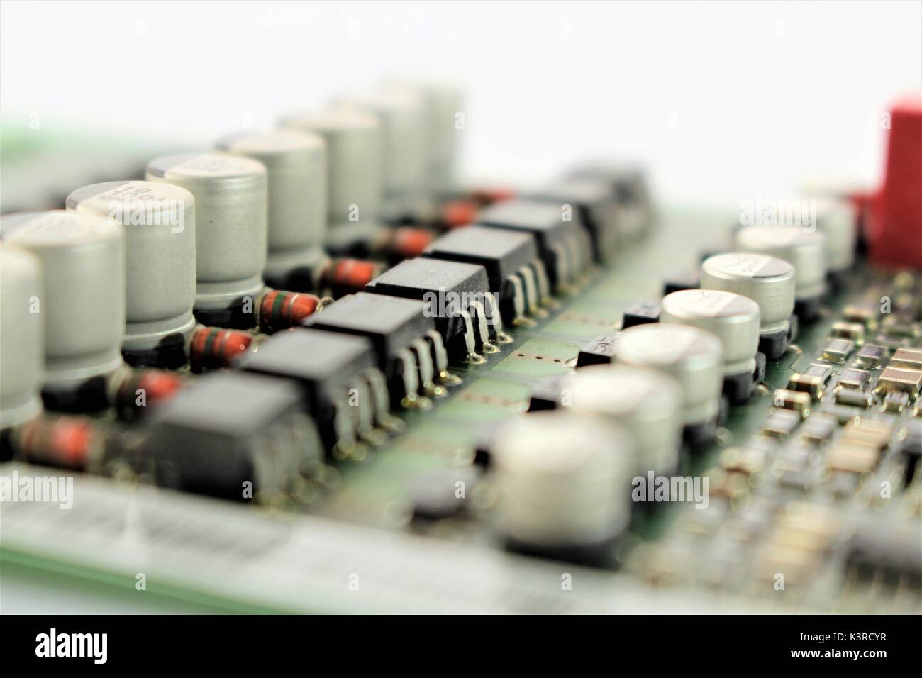 An image of a circuit board, various components Stock Photo - Alamy