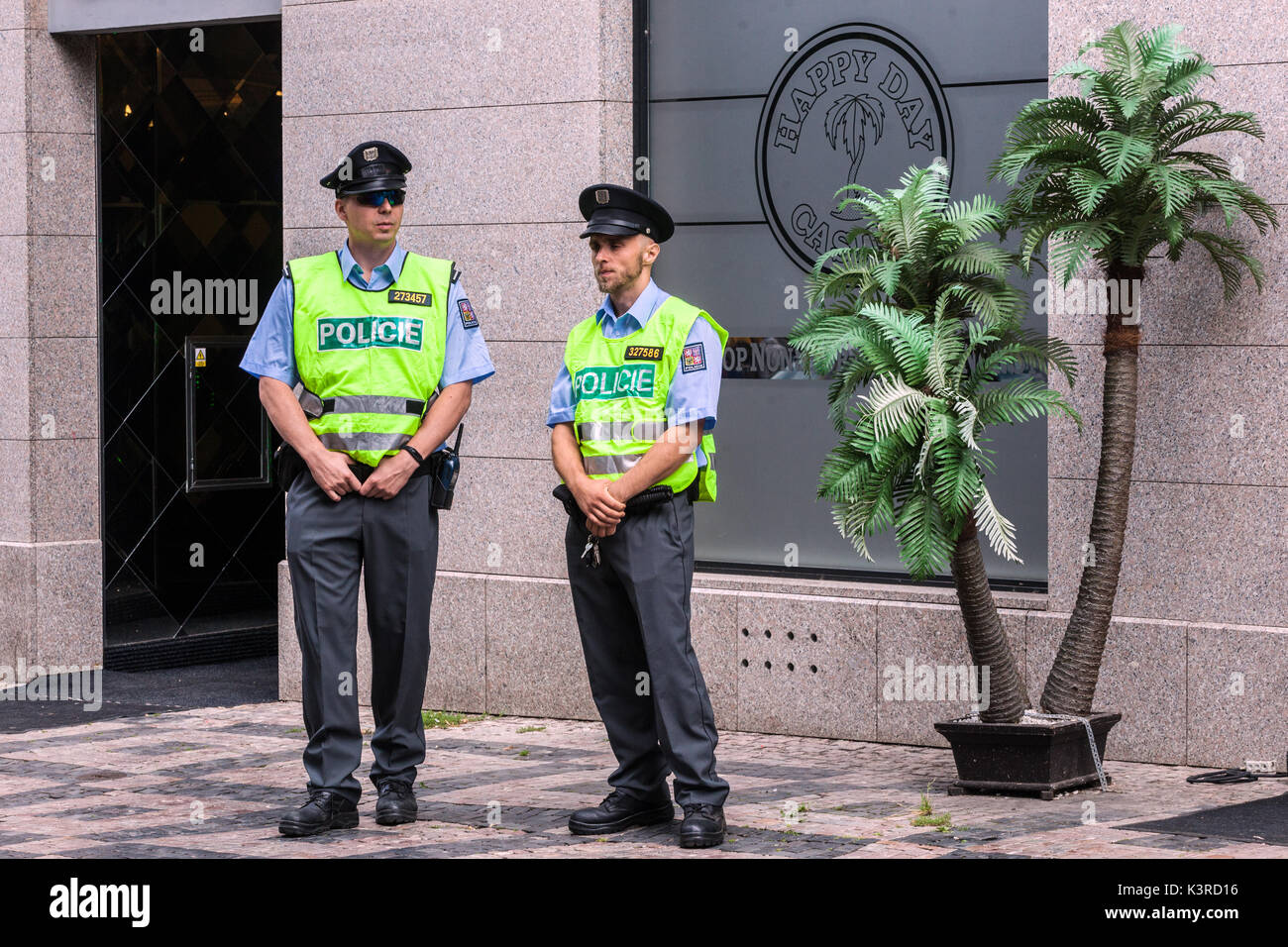 Czech police in front of the Casino, Wenceslas Square, Prague, Czech ...