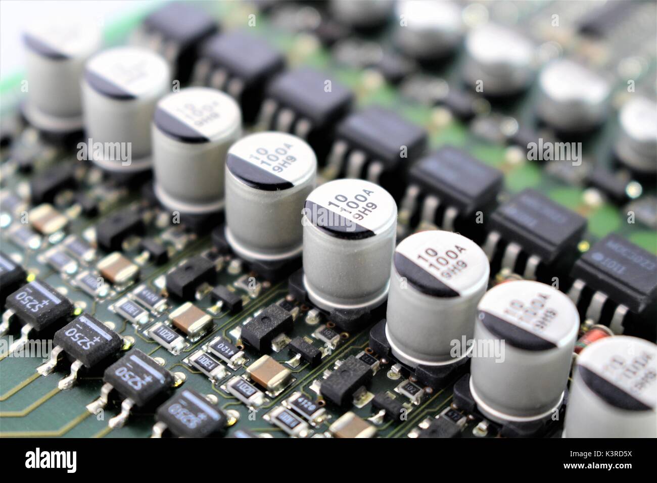 An image of a circuit board, various components Stock Photo - Alamy