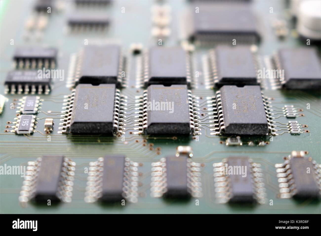 An image of a circuit board, various components Stock Photo - Alamy