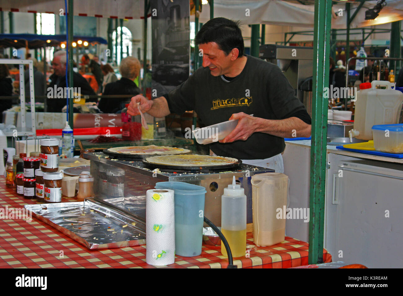 A busy Pizza Chef caught on the move while cooking in the St Georges ...