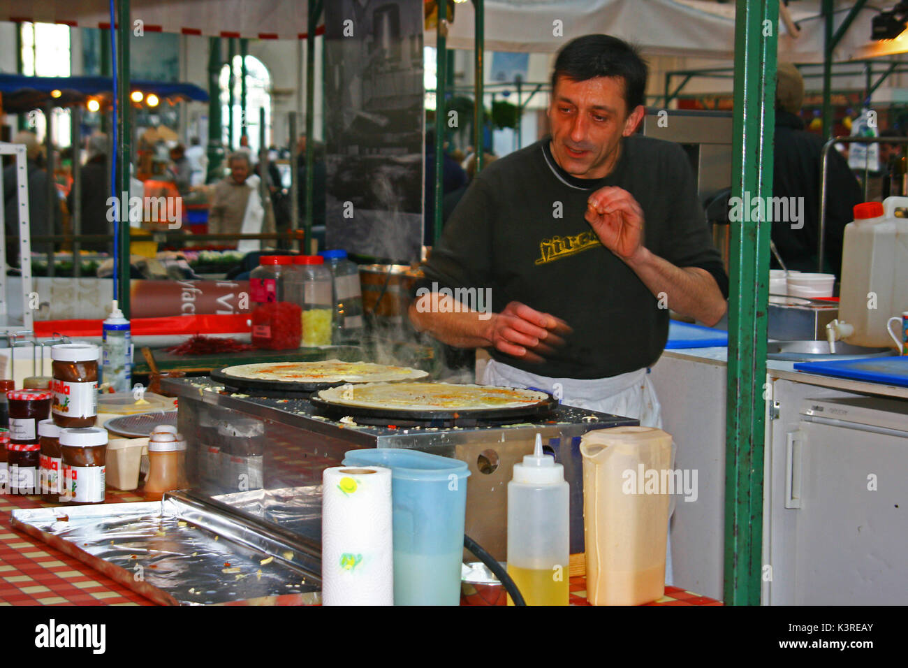 A busy Pizza Chef caught on the move while cooking in the St Georges ...