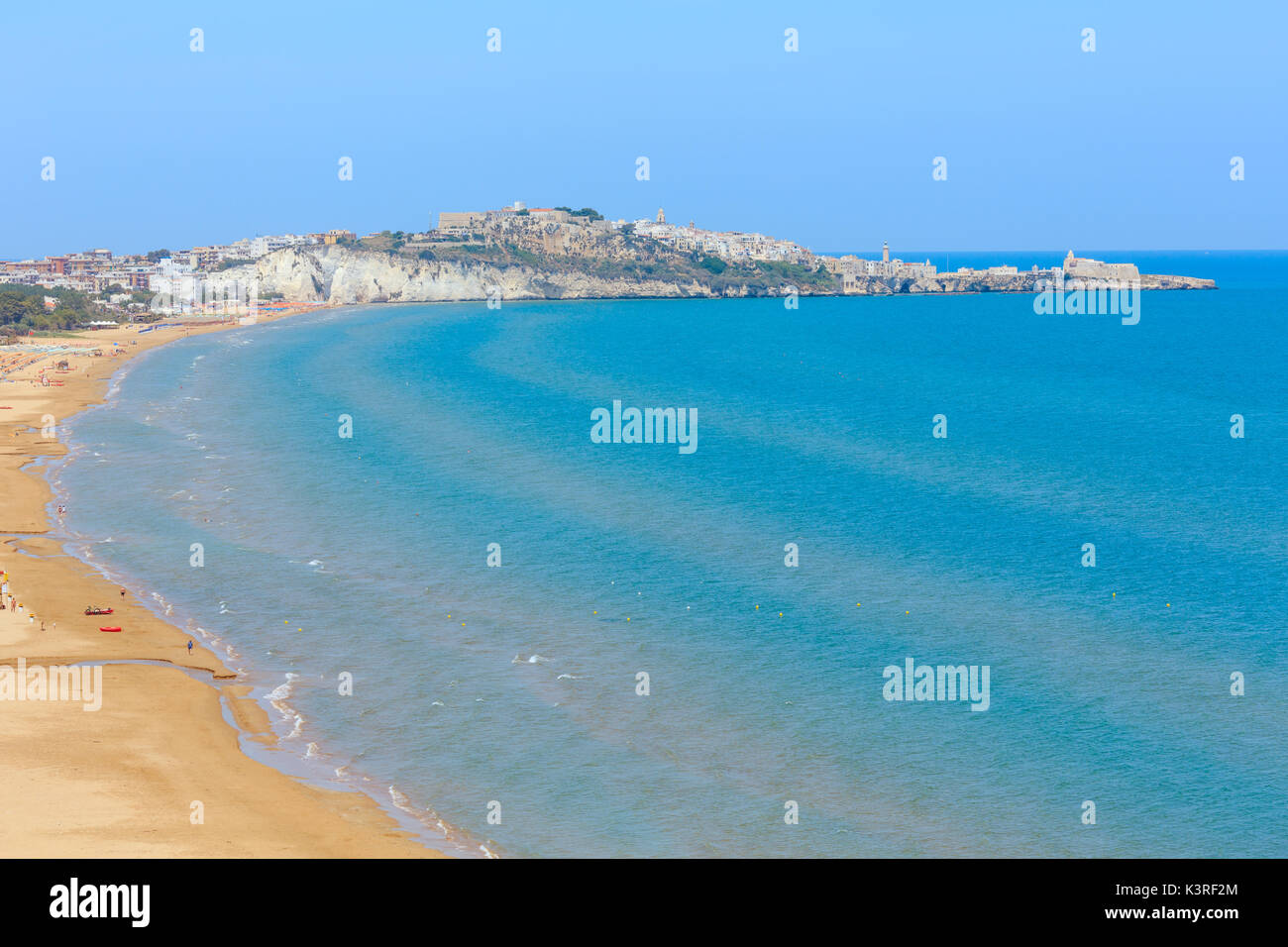 Summer Lido di Portonuovo Adriatic sea beach view (Vieste, Gargano ...