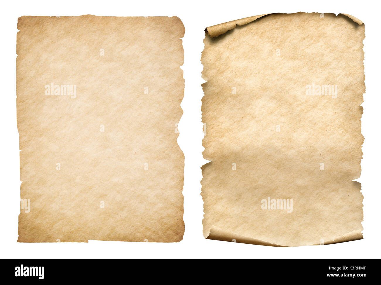 old paper sheets isolated Stock Photo - Alamy