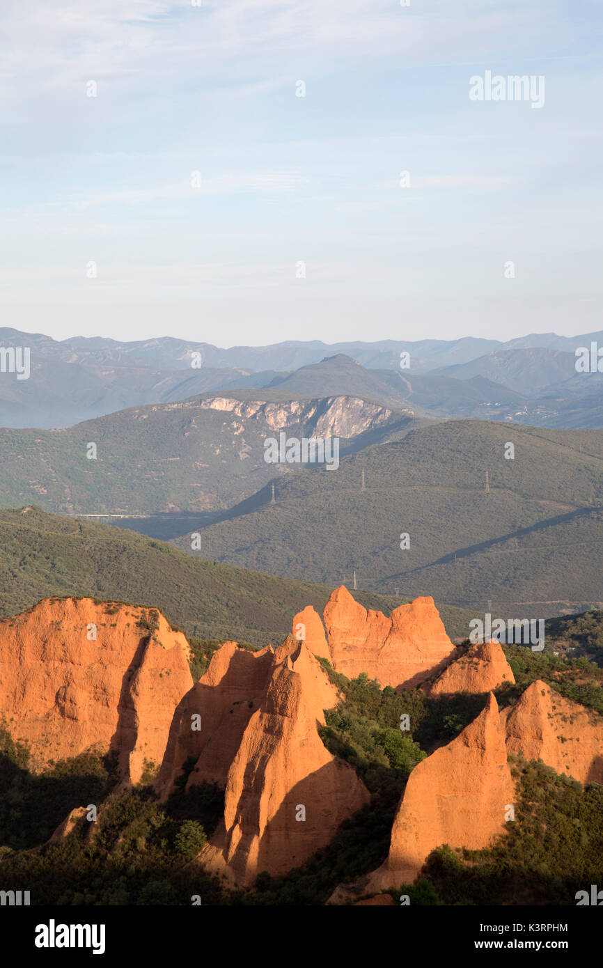 View of Peaks, Medulas, Leon, Spain Stock Photo - Alamy