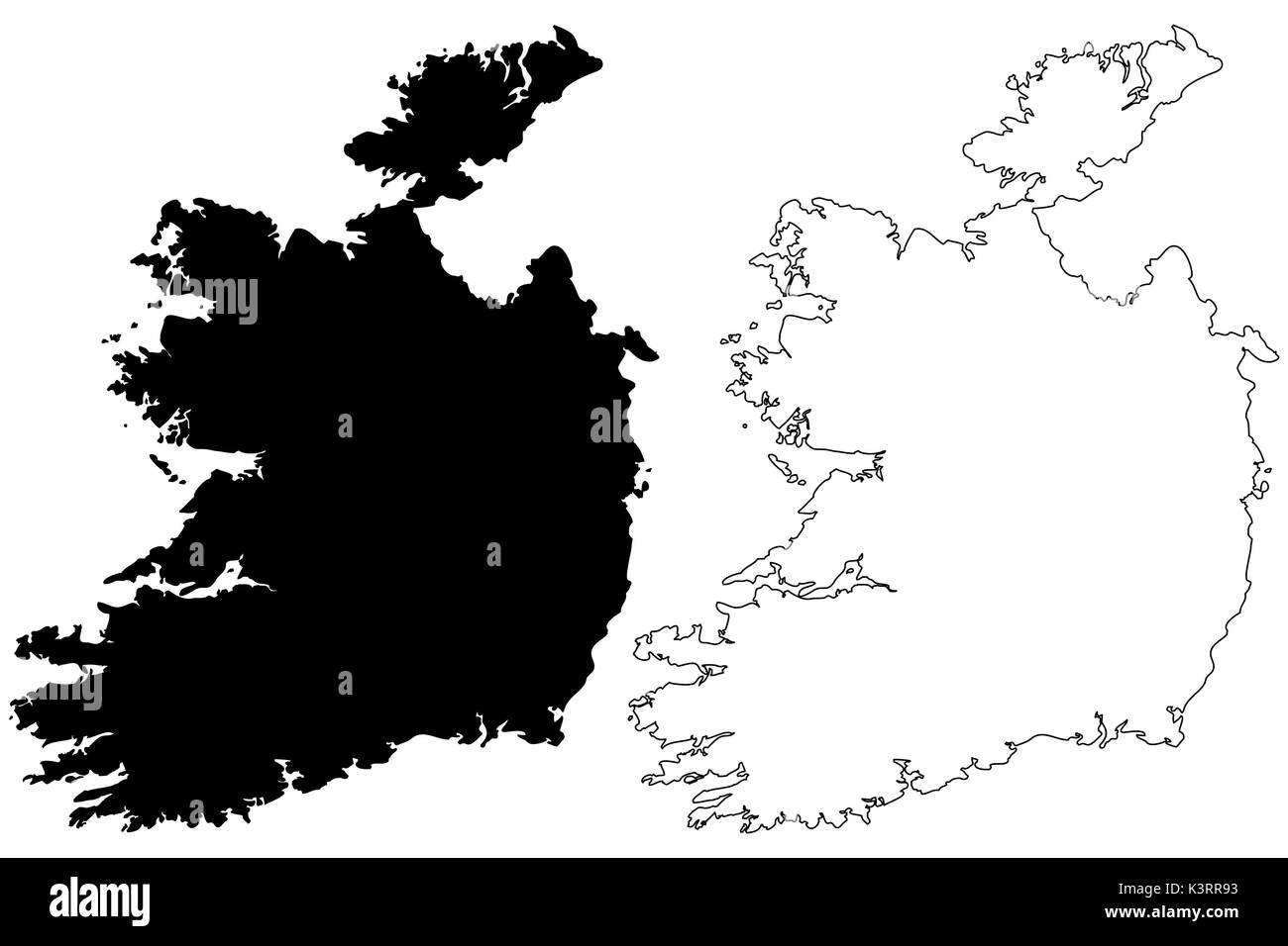 Ireland map vector illustration, scribble sketch Republic of Ireland ...