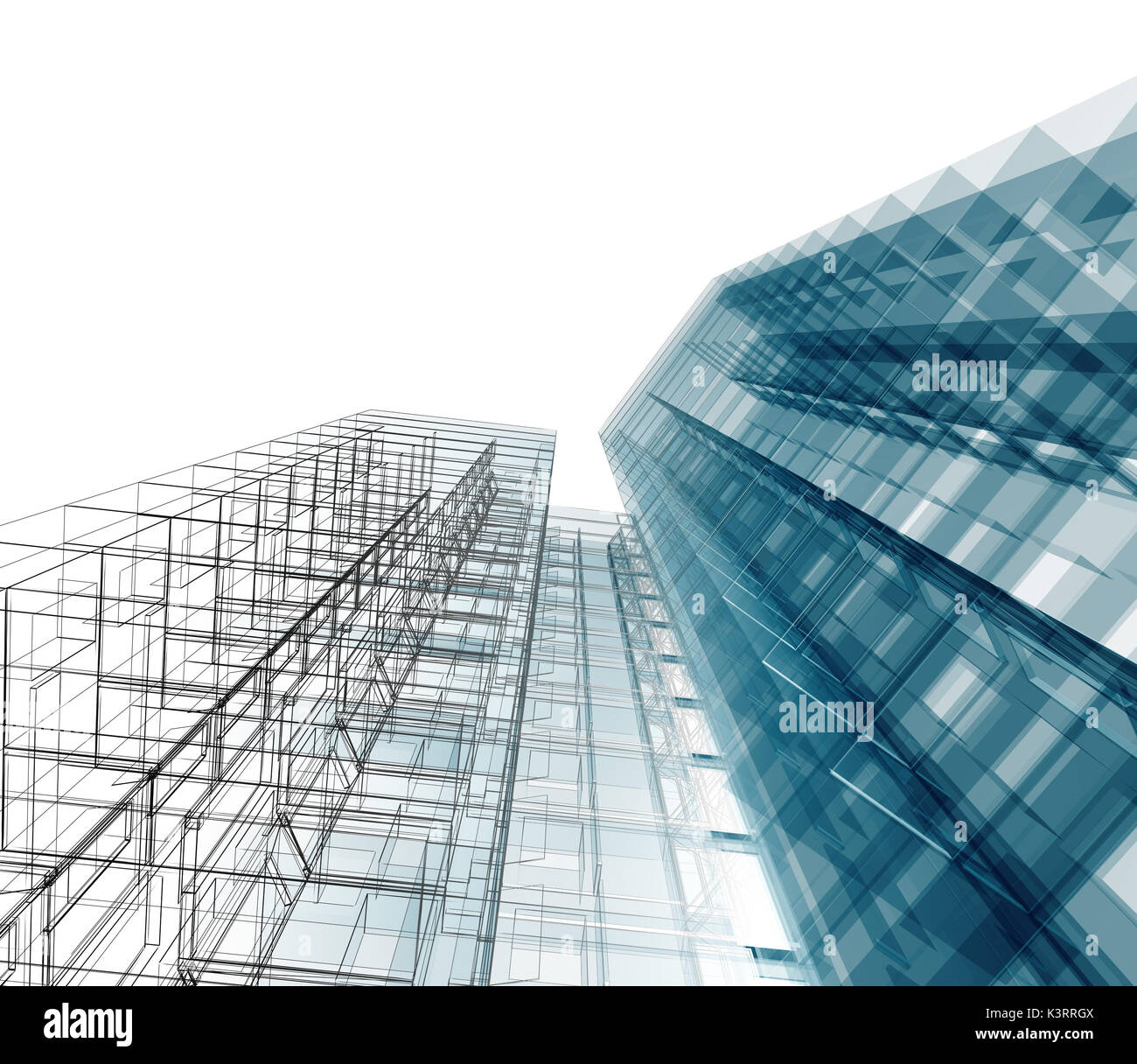 Modern building 3d rendering Stock Photo - Alamy