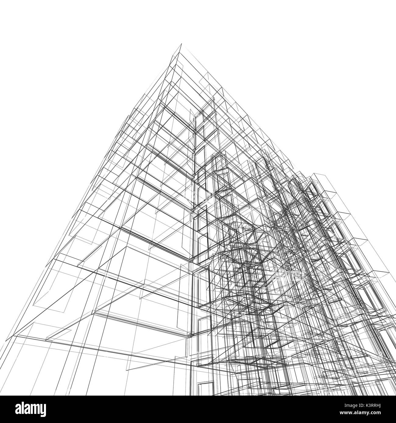 Construction architecture 3d rendering Stock Photo - Alamy