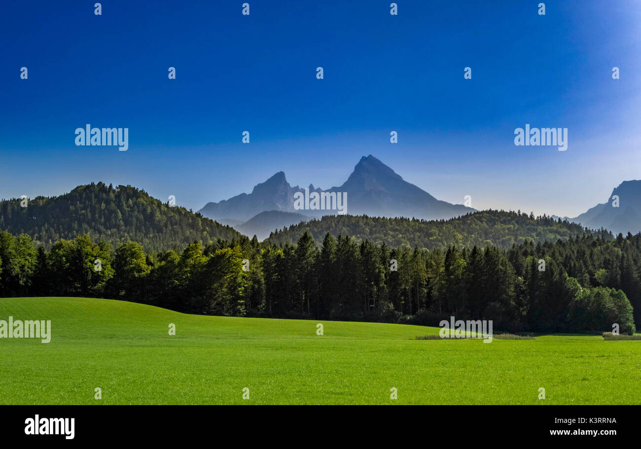 Bavarian Landscape with Mount Watzmann, Berchtesgadener Land, Upper ...