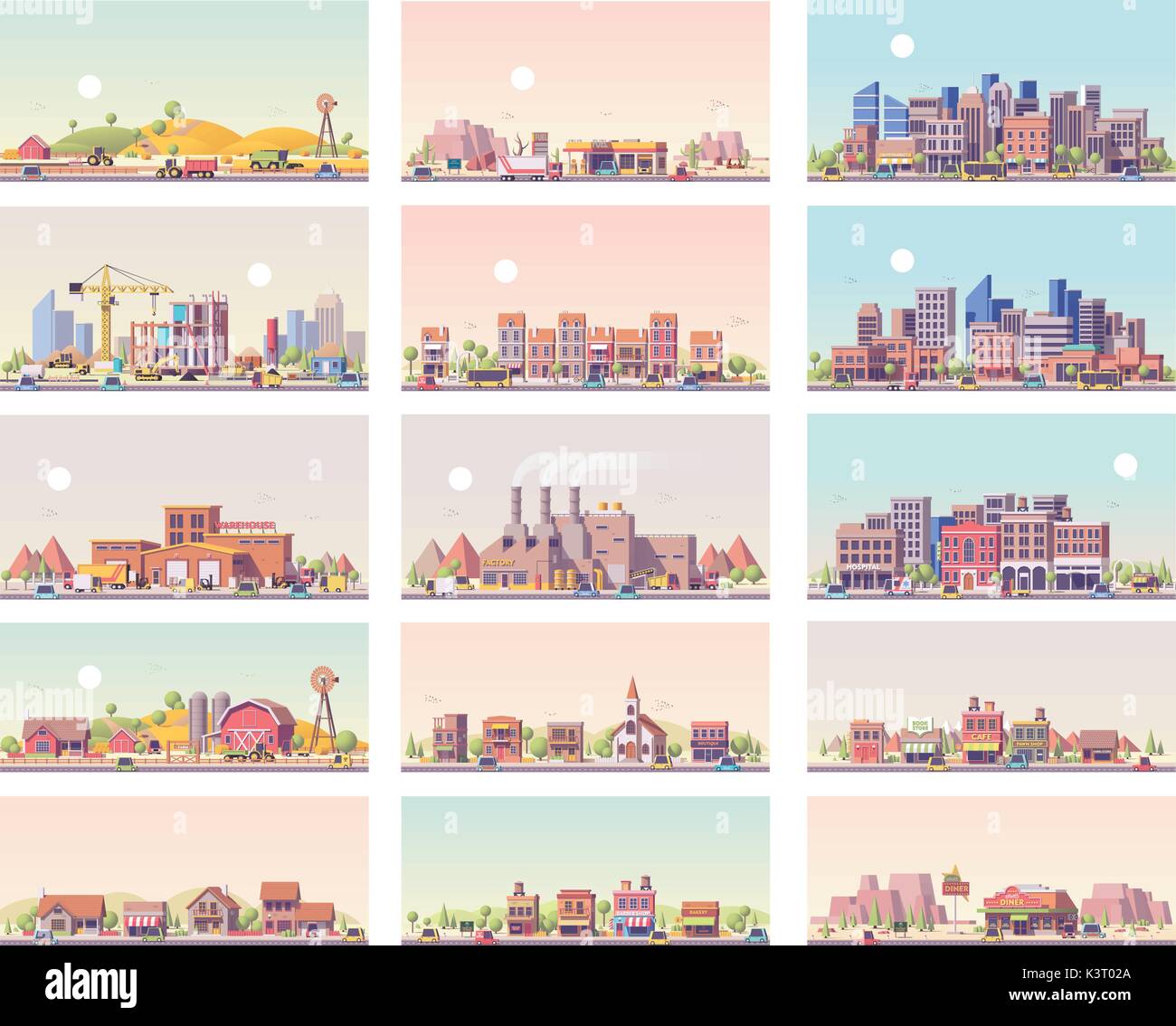 Vector low poly landscapes set Stock Vector Image & Art - Alamy