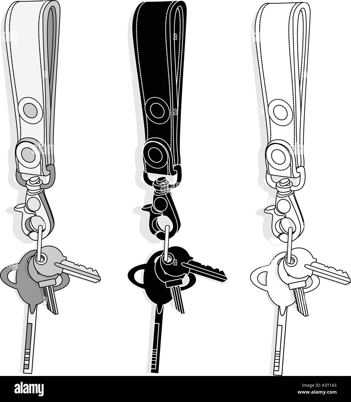 Leather key chain isolated with key Stock Vector Image & Art - Alamy