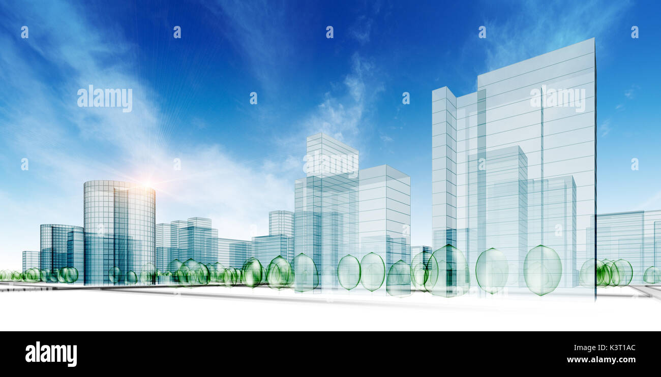 Abstract 3d city model hi-res stock photography and images - Alamy