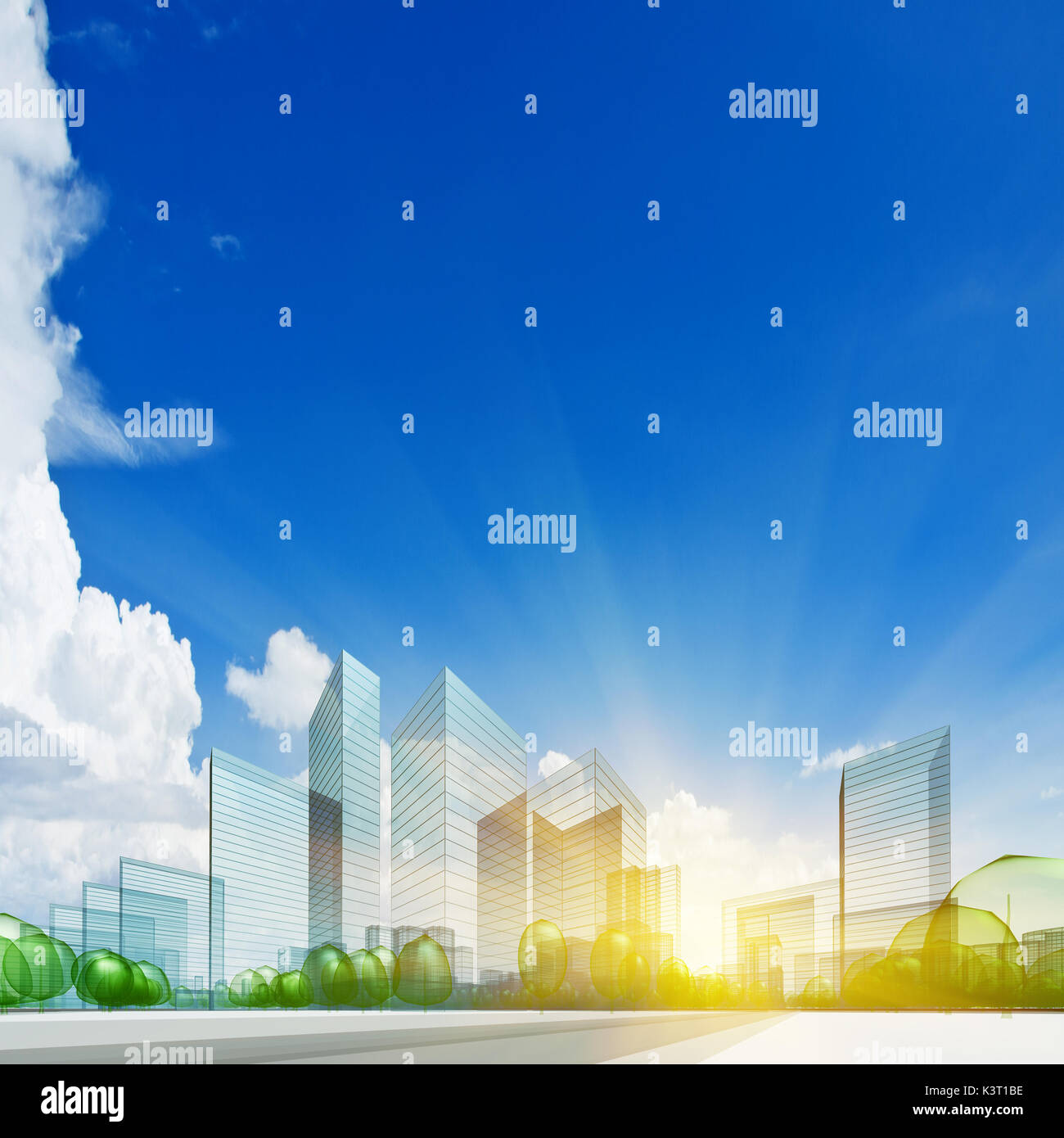 City concept 3d rendering Stock Photo - Alamy