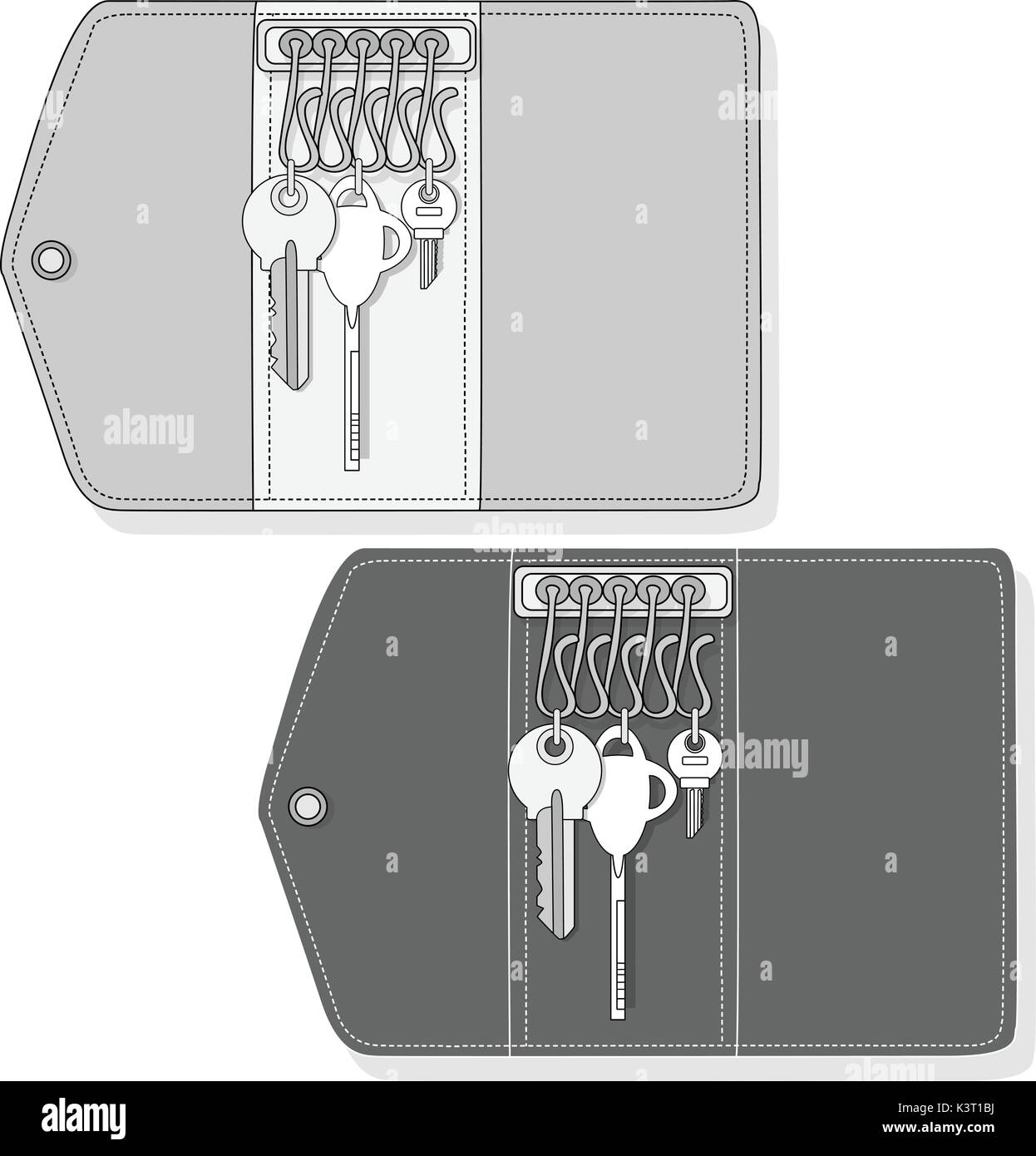 Leather key chain isolated with key Stock Vector Image & Art - Alamy