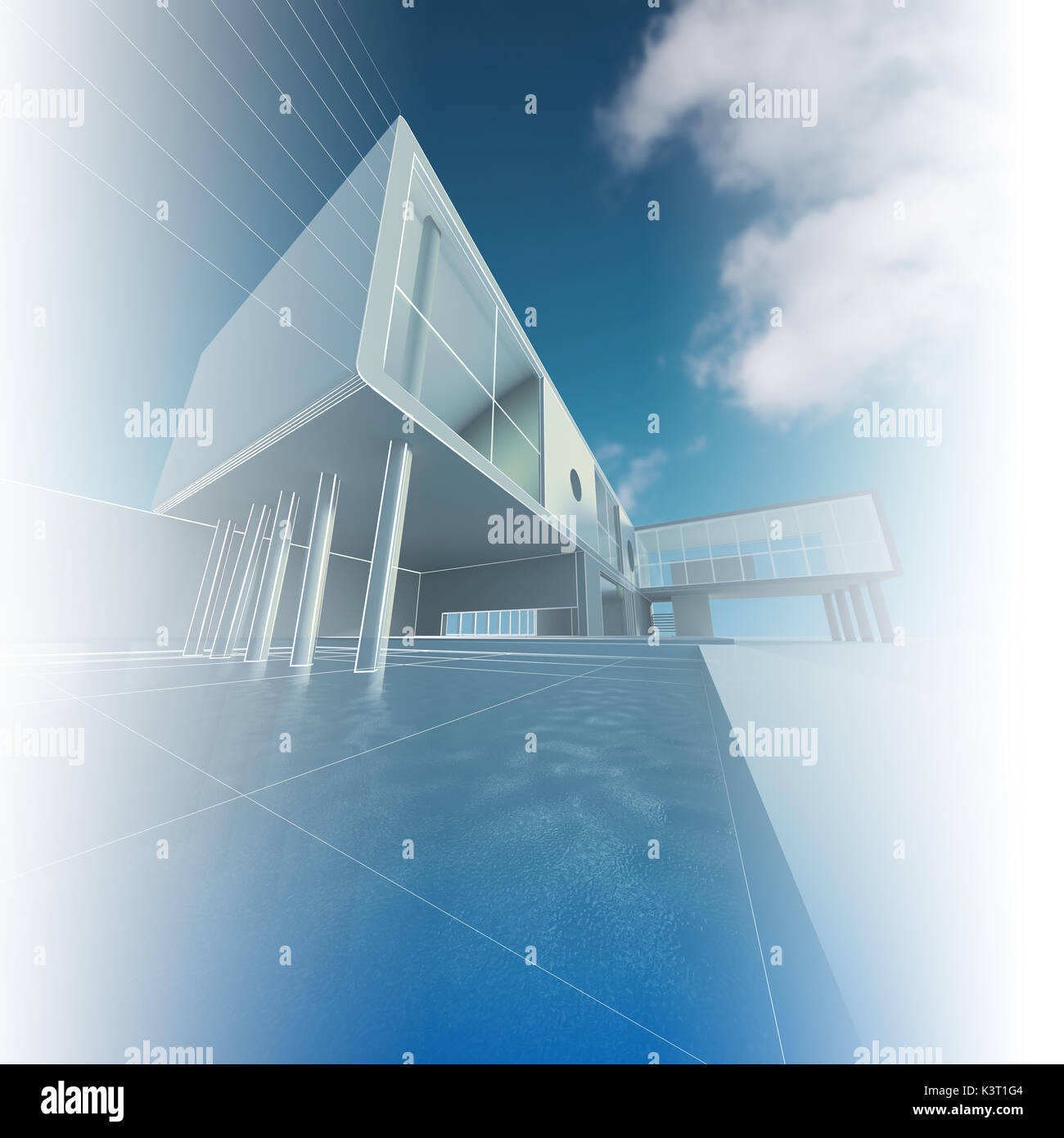3d render pool house hi-res stock photography and images - Alamy