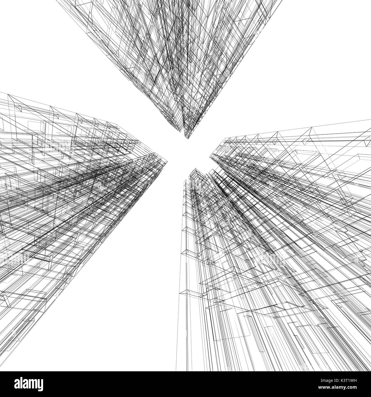 Architecture abstract 3d rendering Stock Photo - Alamy