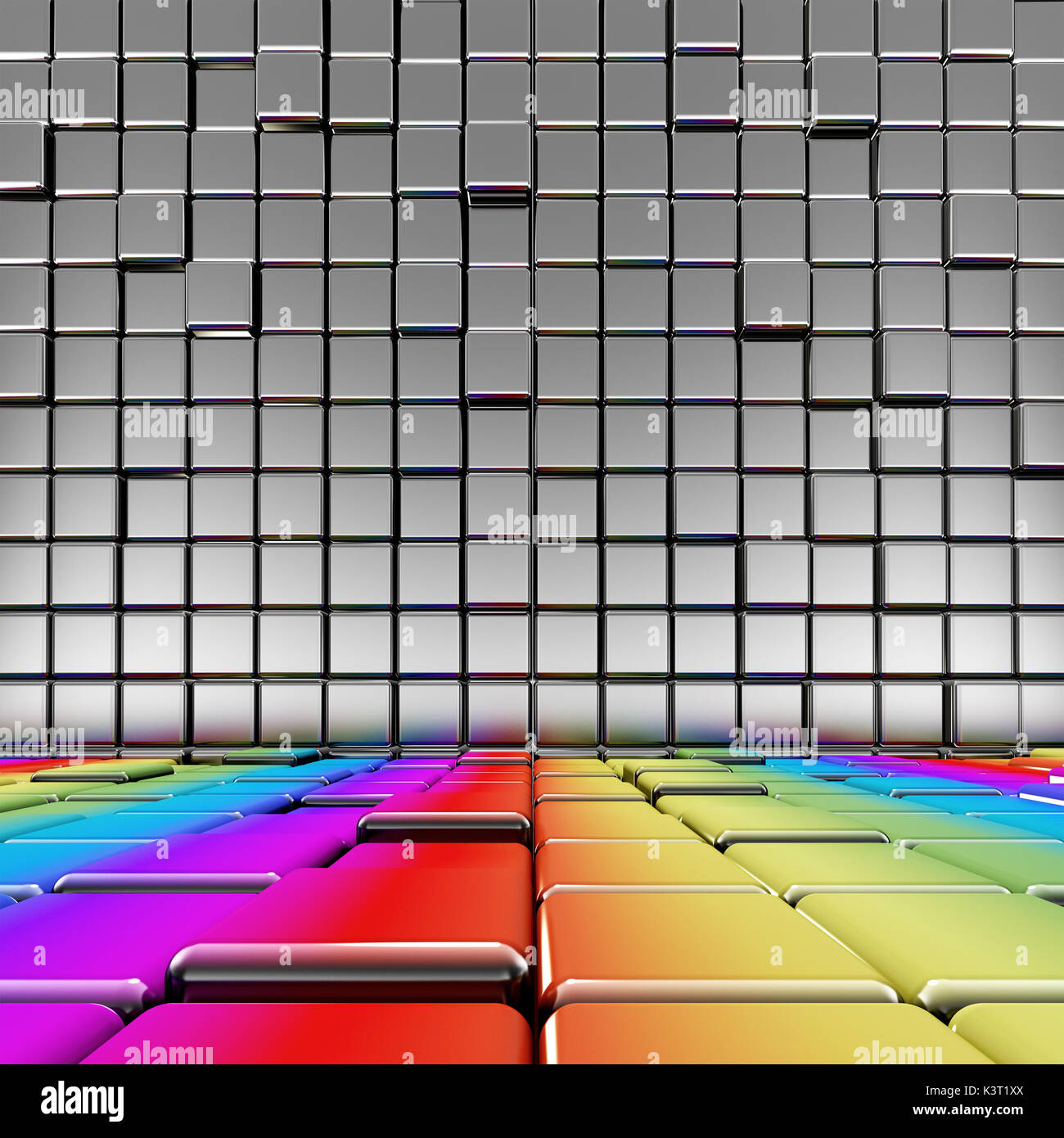 Rainbow floor interior 3d rendering Stock Photo - Alamy