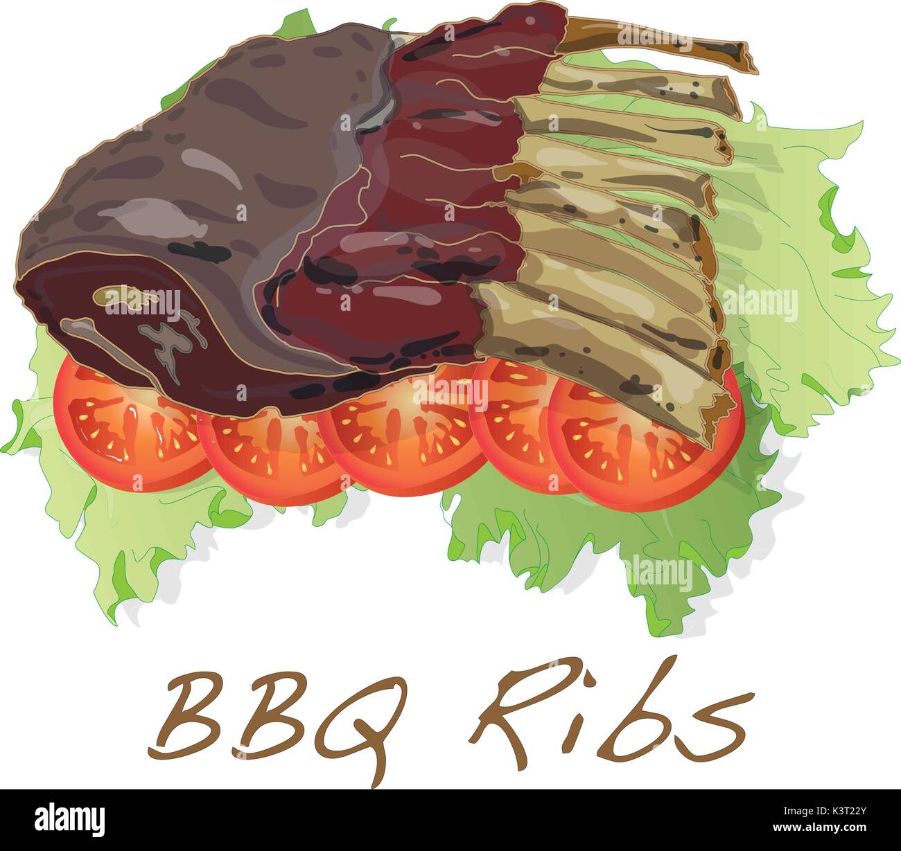 Bbq ribs Stock Vector Images - Alamy