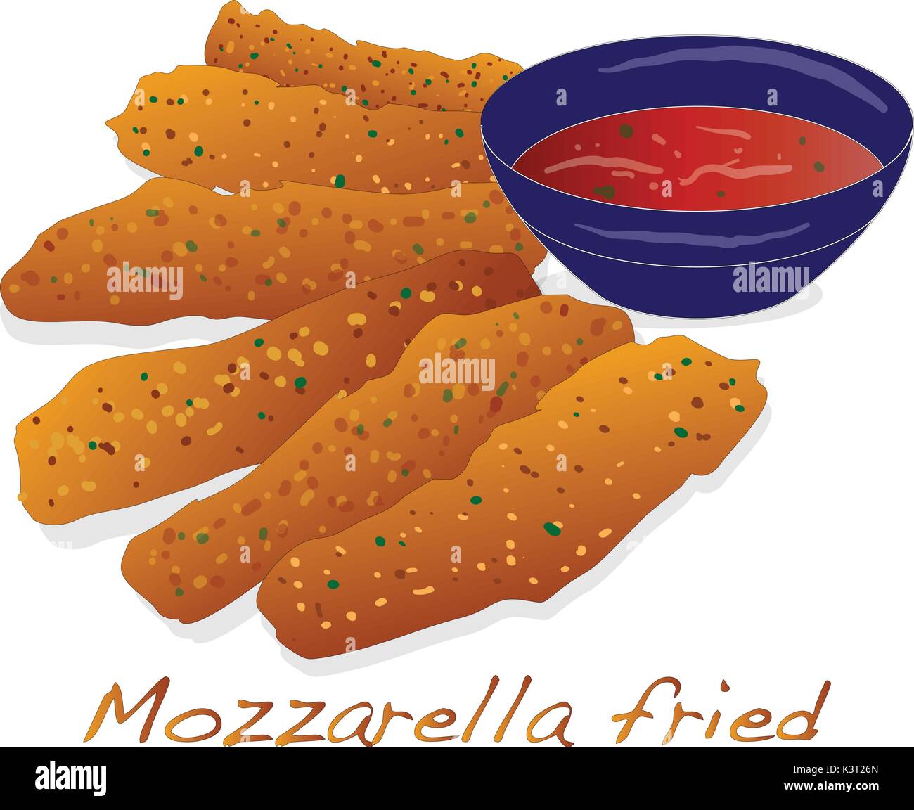 mozzarella fried illustration isolated Stock Vector Image & Art - Alamy