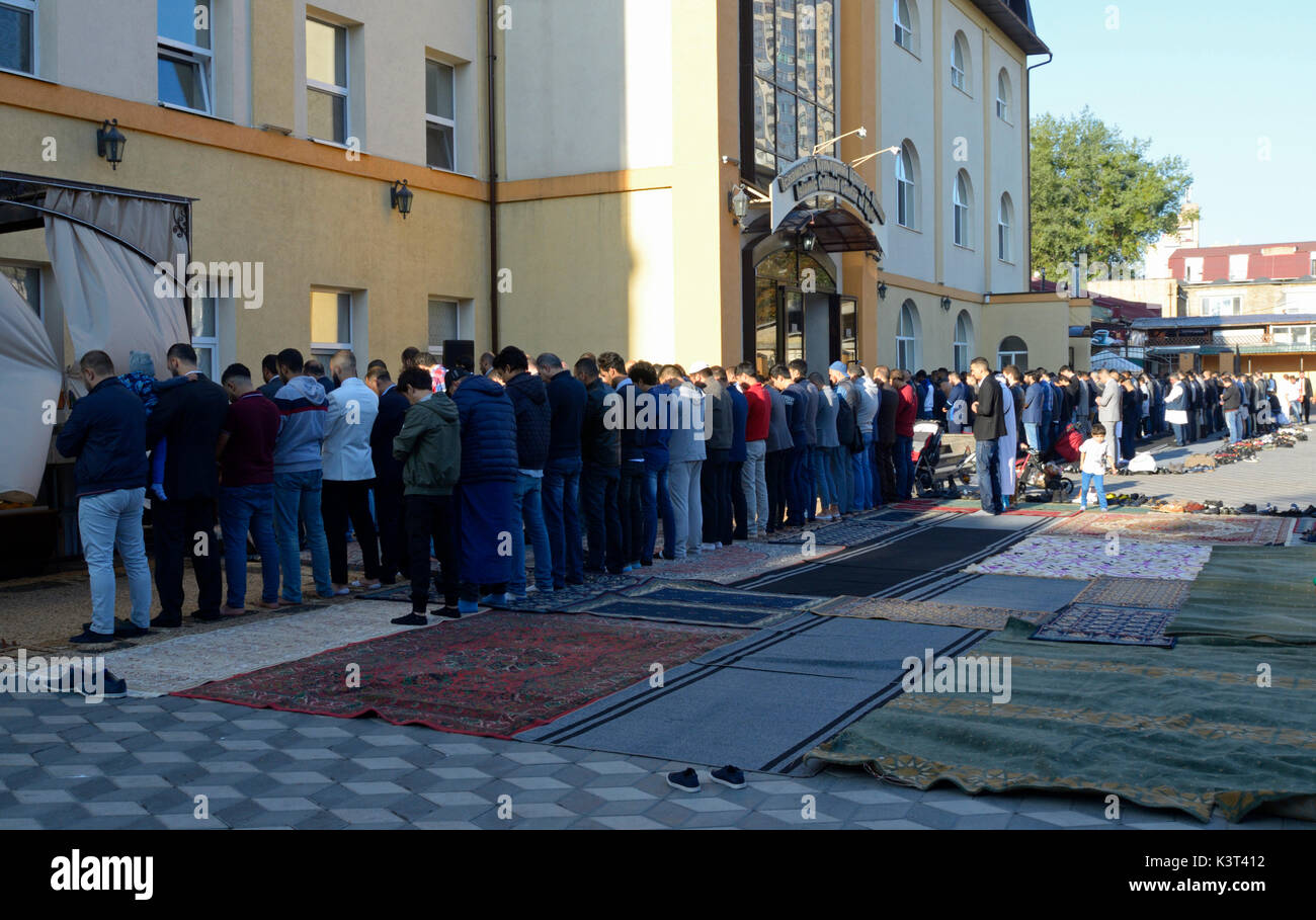 September 01,2017. Kiev, Ukraine. Muslims of Kyiv celebrating Islamic ...