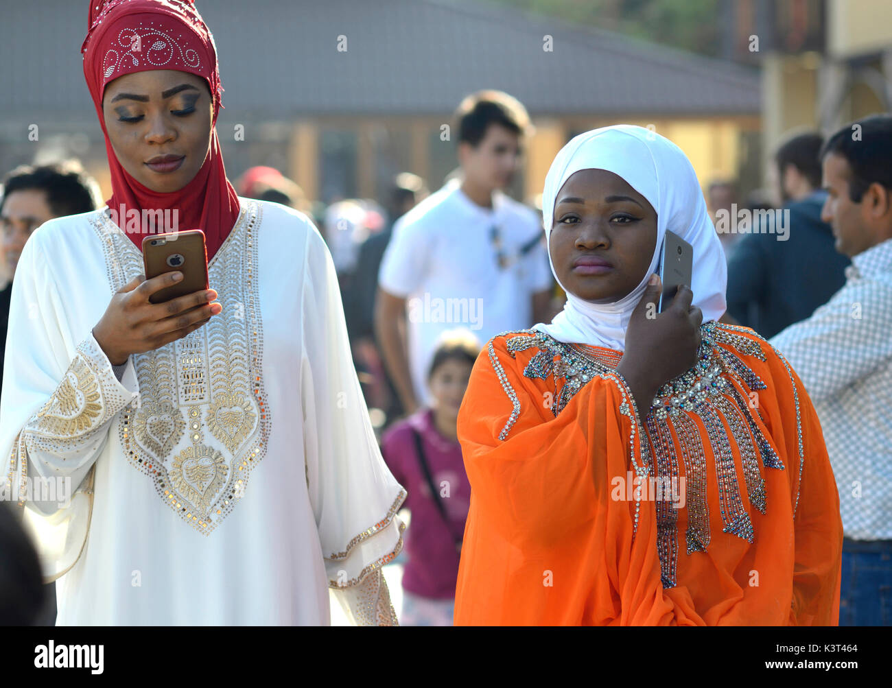 September 01,2017. Kiev, Ukraine. Muslims of Kyiv celebrating Islamic ...