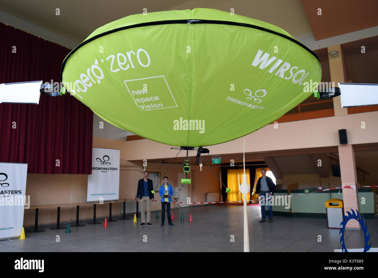 Berlin, Germany. 3rd Sep, 2017. A prototype of a airship drone filled ...