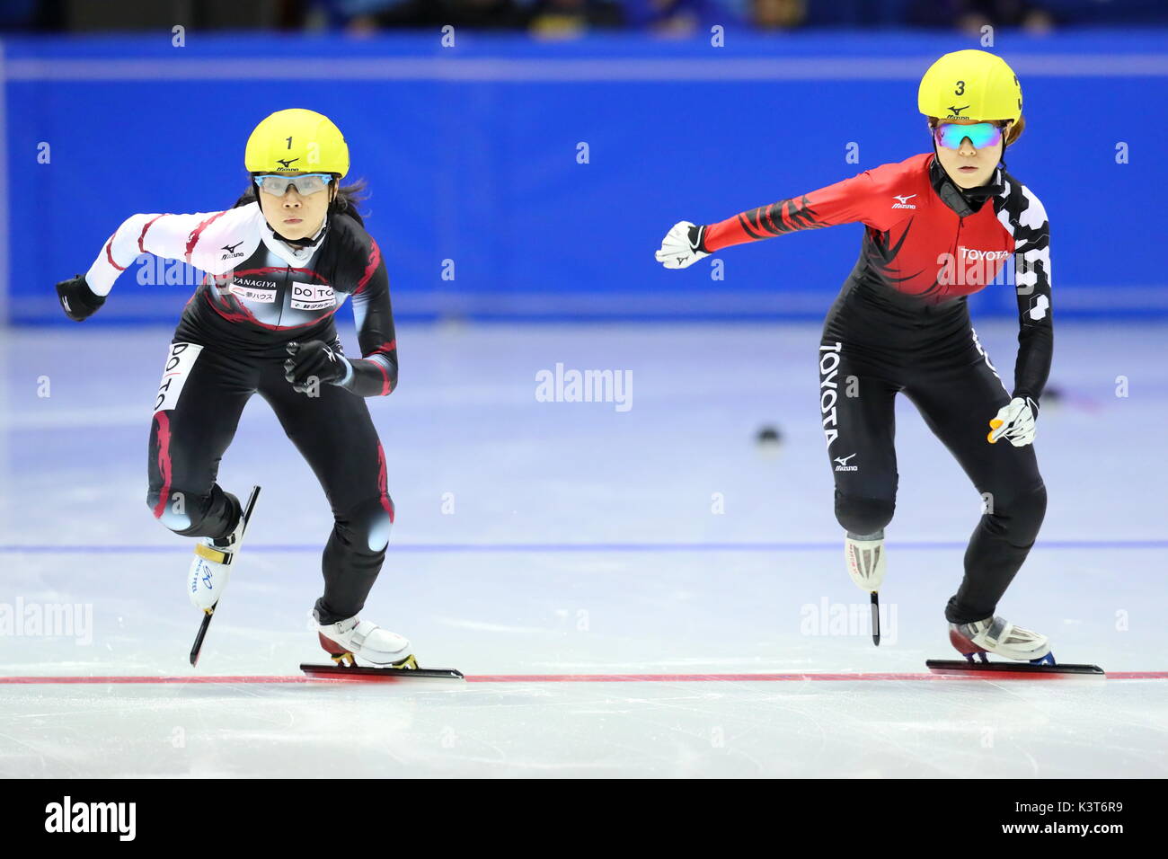 Nagano, Japan. 3rd Sep, 2017. L-R) Moemi Kikuchi, Sumire Kikuchi Short ...