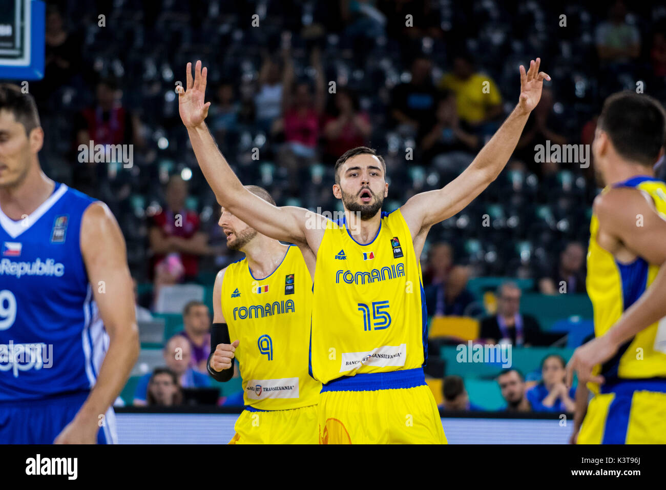 September 1, 2017: Emanuel Cate #15 (ROU) during the FIBA Eurobasket ...