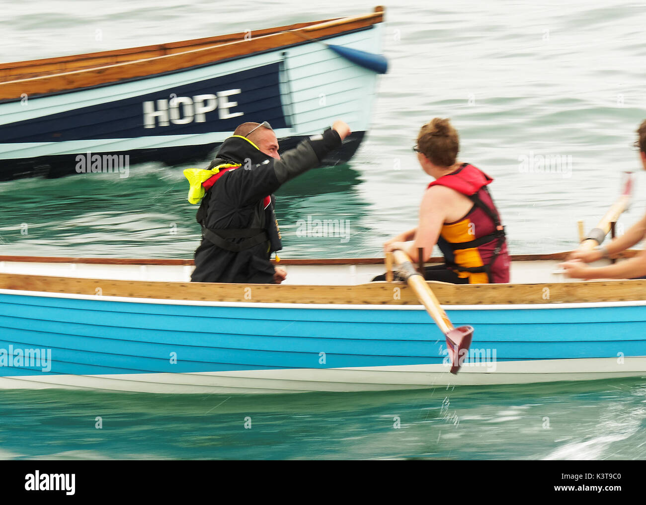 Newquay, Cornwall, UK. 03rd Sep, 2017. Heritage Gig rowing Ladies ...