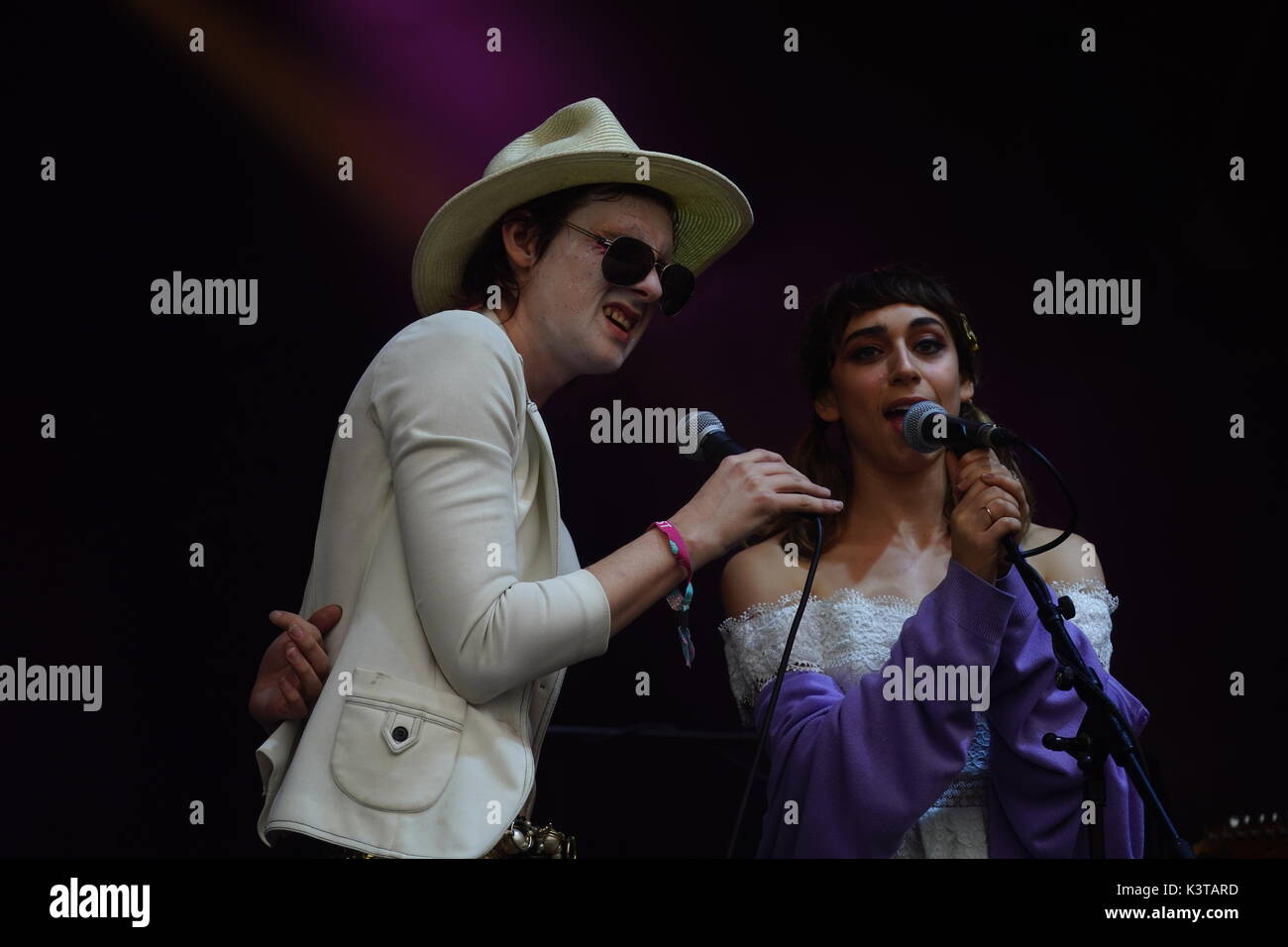 Dorset, UK. 3rd Sep, 2017. Sam France of Foxygen performing live on the ...