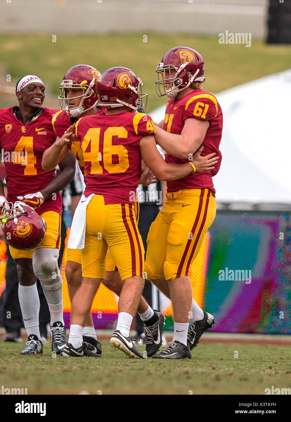 Los Angeles, CA, USA. 02nd Sep, 2017. USC long snapper (61) Jake Olson ...
