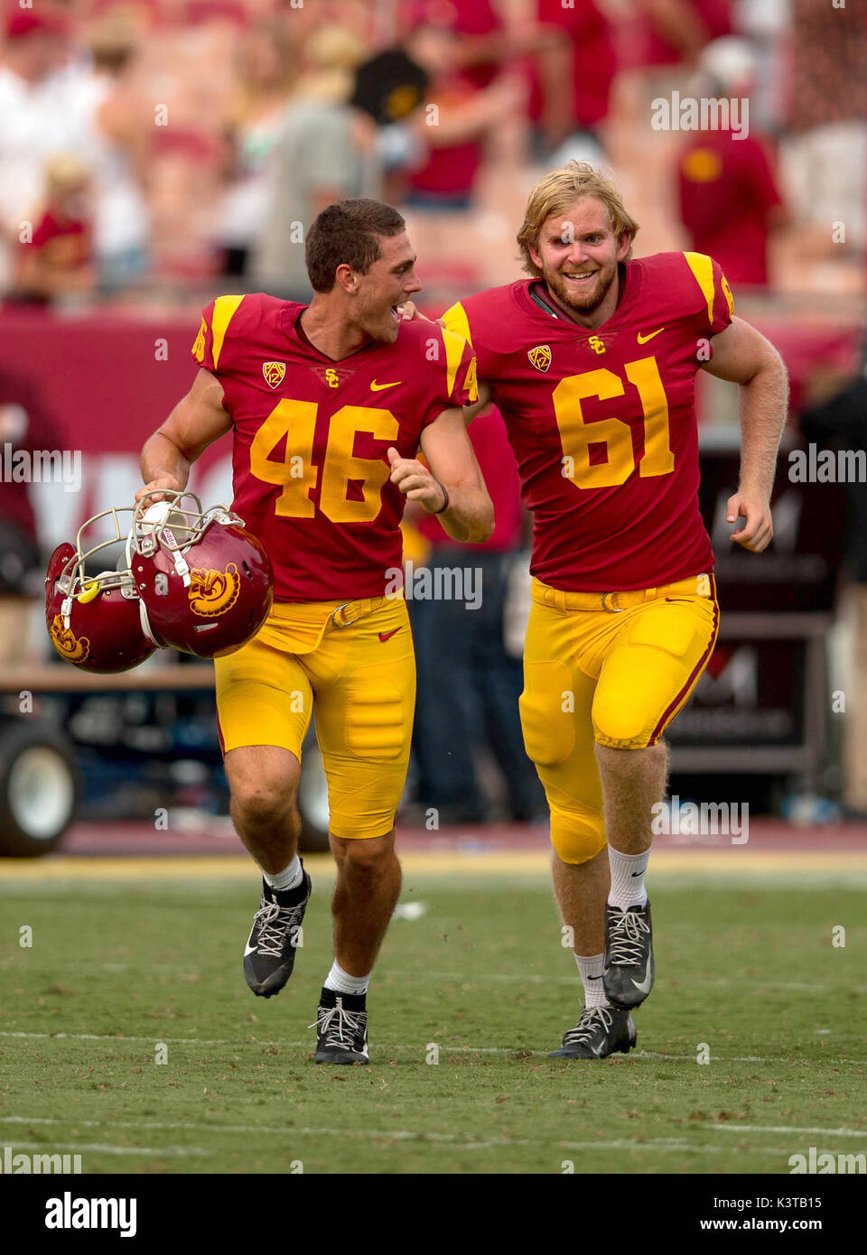 Los Angeles, CA, USA. 02nd Sep, 2017. USC long snapper (61) Jake Olson ...