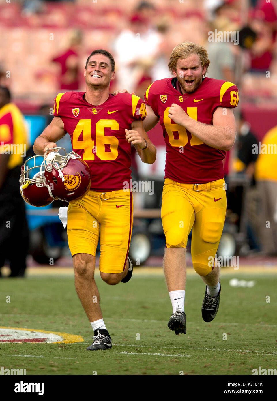 Los Angeles, CA, USA. 02nd Sep, 2017. USC long snapper (61) Jake Olson ...