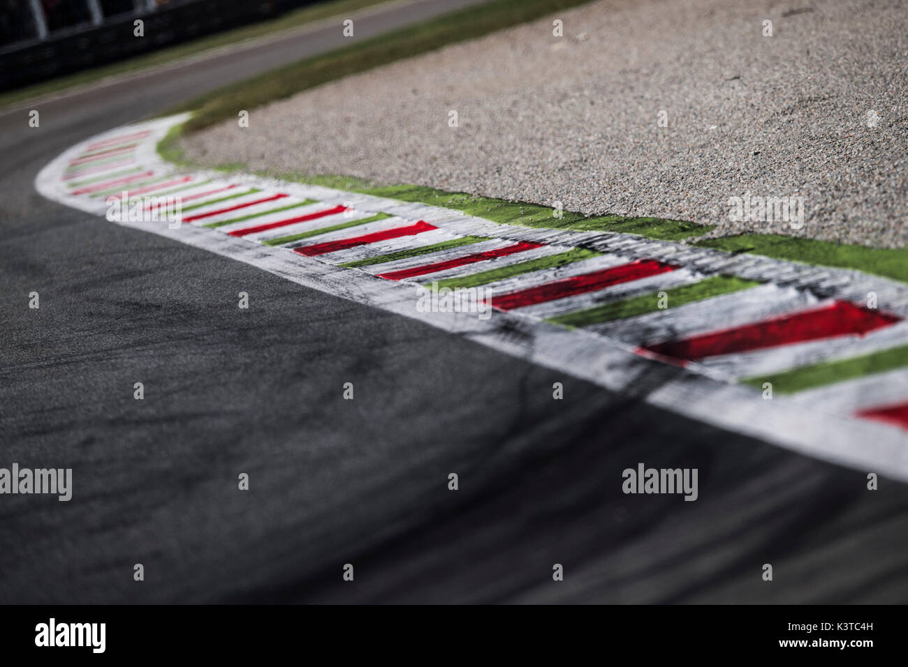 Monza, Italy. 03rd Sep, 2017. UK AND IRELAND RIGHTS ONLY Tyre marks on ...