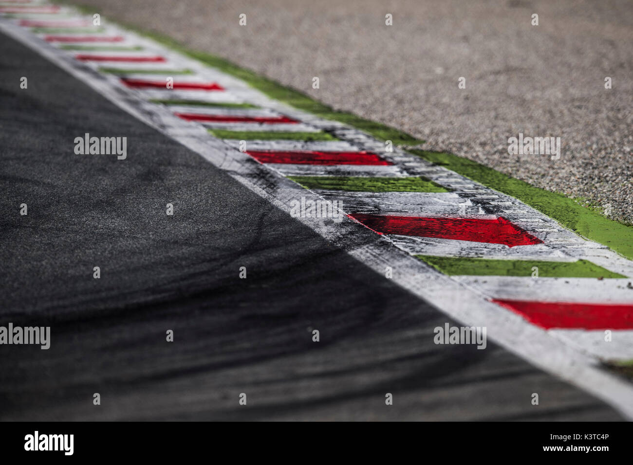 Monza, Italy. 03rd Sep, 2017. UK AND IRELAND RIGHTS ONLY Tyre marks on ...