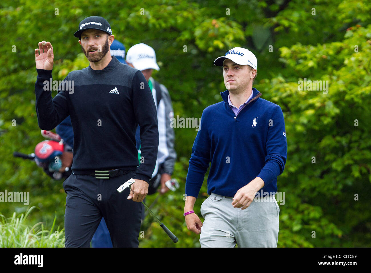 TPC Boston. 3rd Sep, 2017. MA, USA; Dustin Johnson and Justin Thomas ...