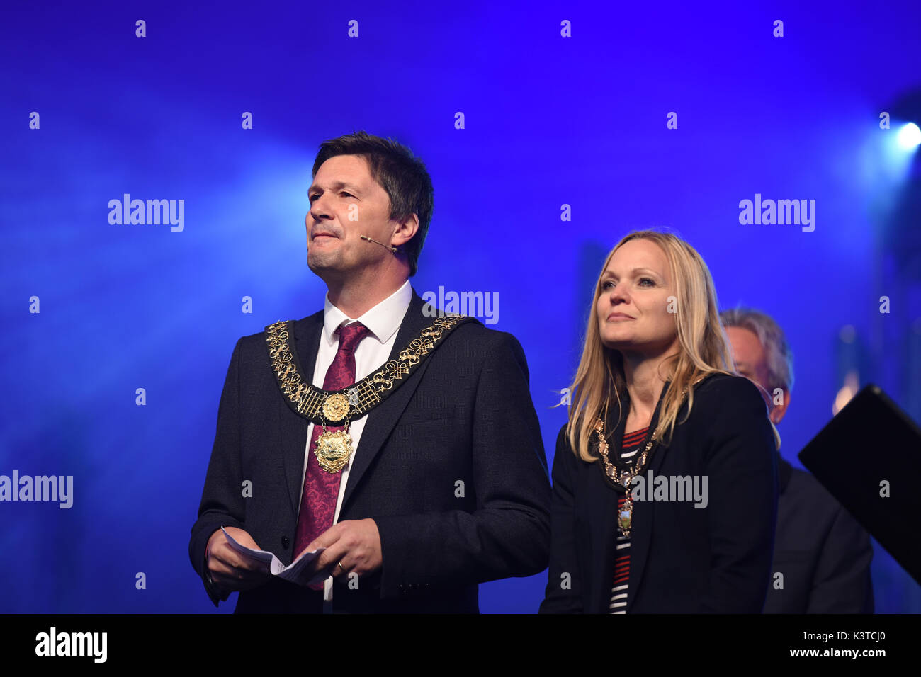 Derby, UK. 3rd Sep, 2017. The Hannells Darley Park Concert, Joe Clark ...