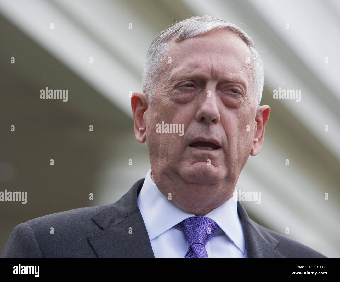 United States Secretary of Defense James Mattis makes a statement on a ...