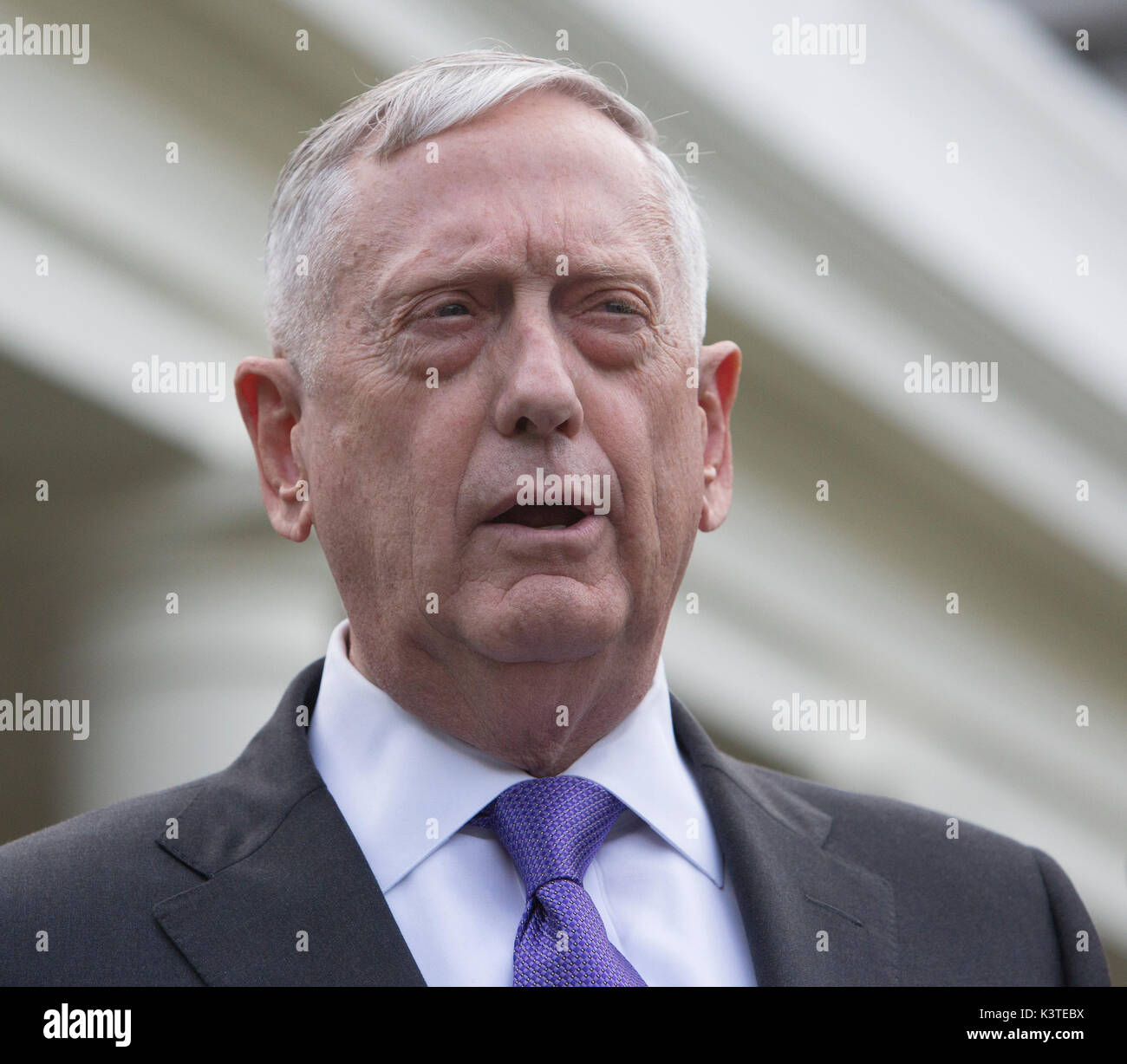 United States Secretary of Defense James Mattis makes a statement on a ...