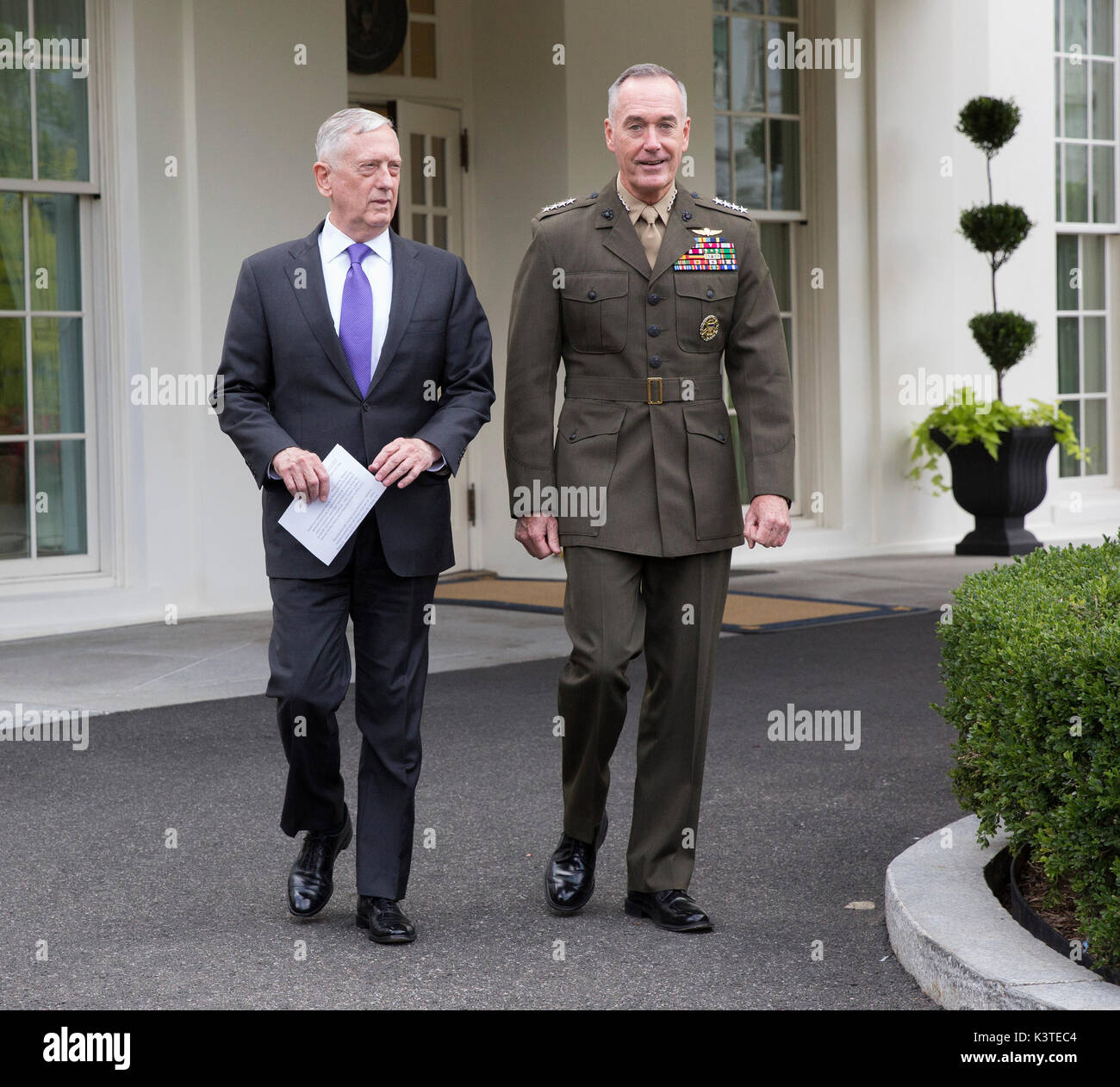 United States Secretary of Defense James Mattis (left) and the Chairman ...